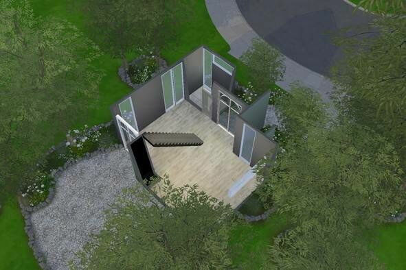 Small Modern Starter Home – Shell Sims 4 CC Download
