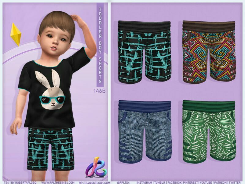 Toddler BOY Shorts Rpl146B By Robertaplobo Sims 4 CC Download