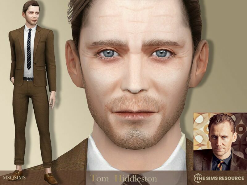 TOM Hiddleston – TSR CC Only By Msqsims Sims 4 CC Download