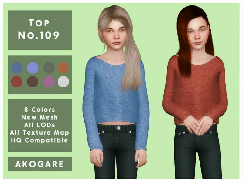 Akogare TOP NO.109 By _Akogare_ Sims 4 CC Download