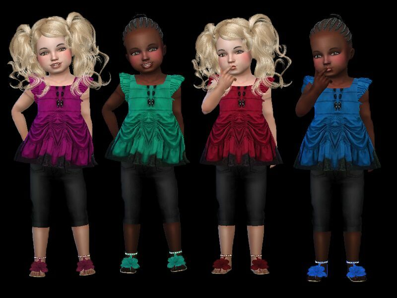 Bellarosa TOP With Pants SET By Trudieopp Sims 4 CC Download