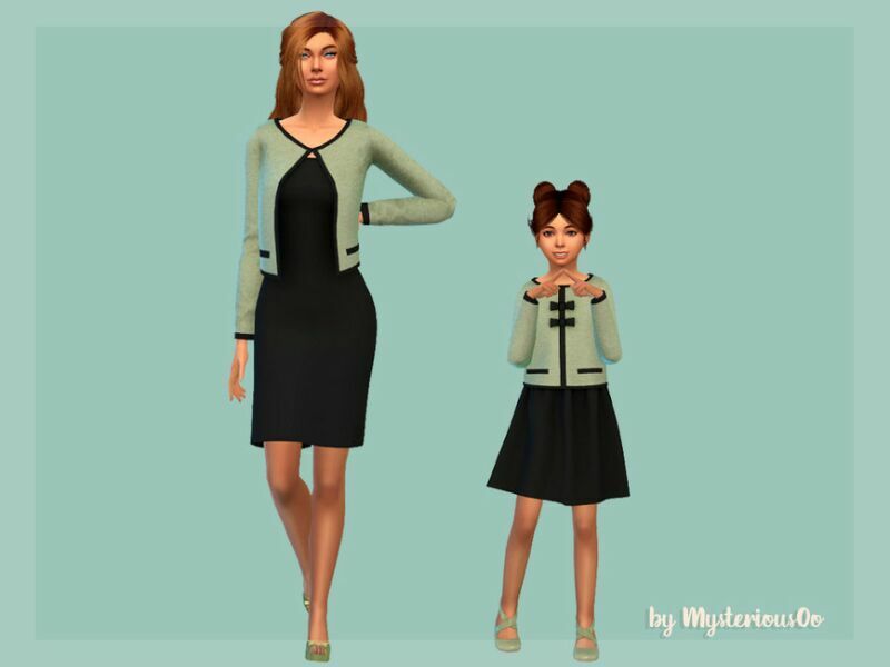 Black Dress With A Warm Cape Adult By Mysteriousoo Sims 4 CC Download