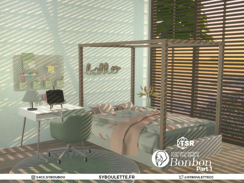 Bonbon Bedroom SET – Part 1 By Syboubou Sims 4 CC Download