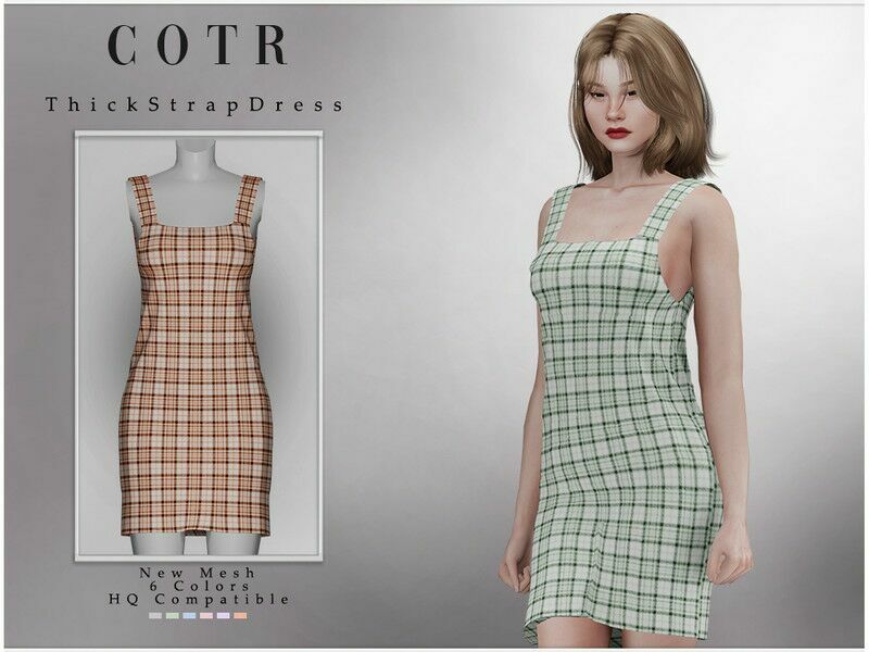 Chordoftherings Thick Strap Dress D-437 Sims 4 CC Download