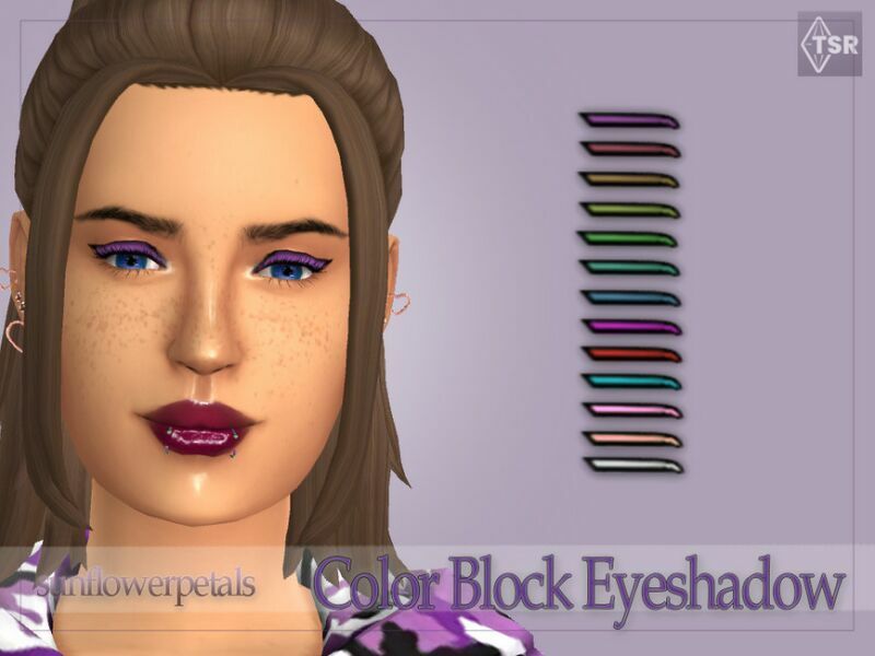 Color Block Eyeshadow By Sunflowerpetalscc Sims 4 CC Download