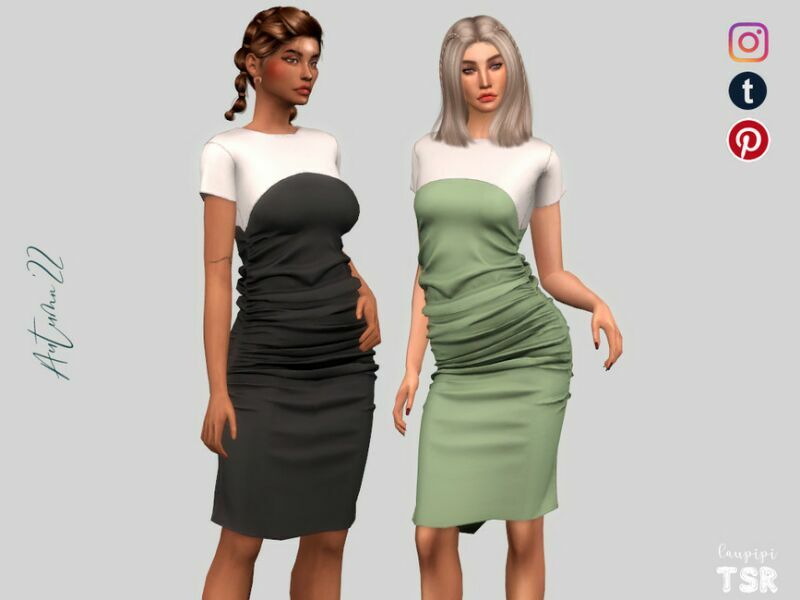 Combined Dress – DR463 By Laupipi Sims 4 CC Download