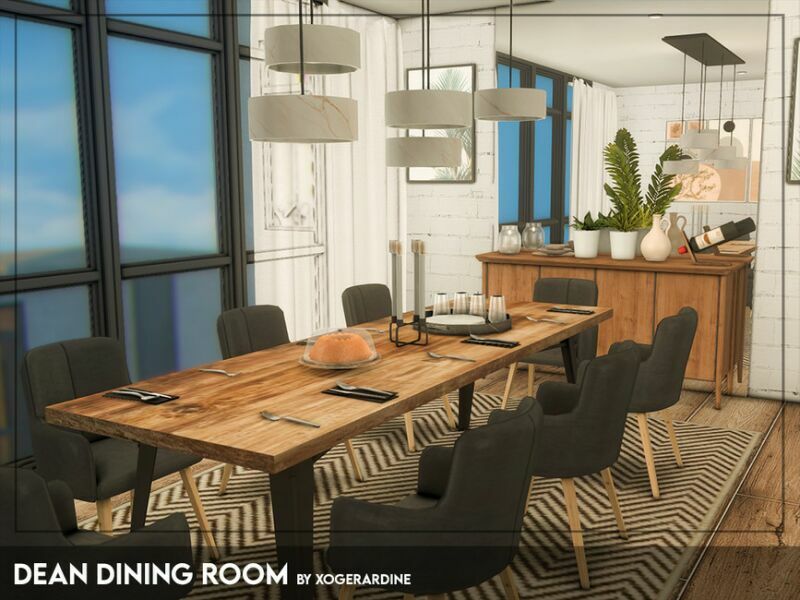 Dean Dining Room (TSR Only CC) By Xogerardine Sims 4 CC Download
