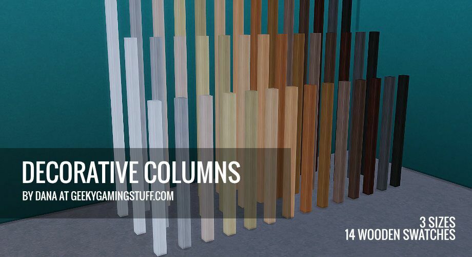 Decorative Wooden Columns By Geekygamingstuff Sims 4 CC Download