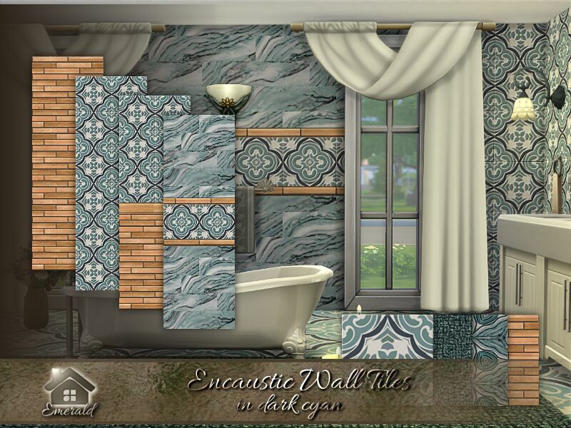 Encaustic Wall Tiles By Emerald Sims 4 CC Download
