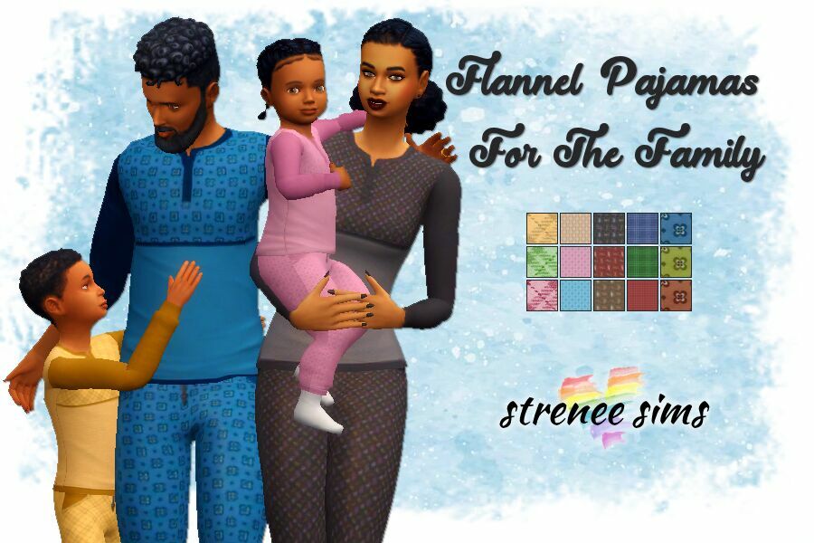 Flannel Pajamas For The Family Sims 4 CC Download