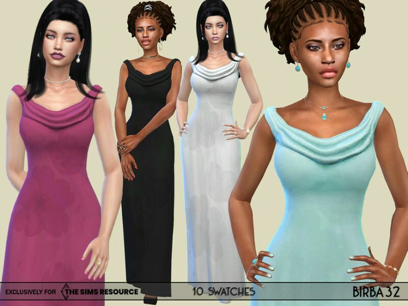 FLO Cocktail Dress By Birba32 Sims 4 CC Download