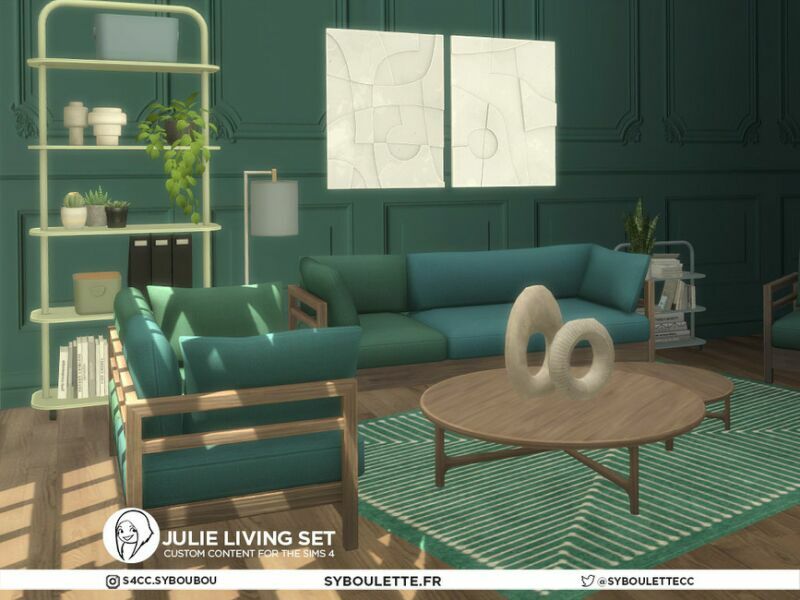 Julie Livingroom SET – Part 1 By Syboubou Sims 4 CC Download
