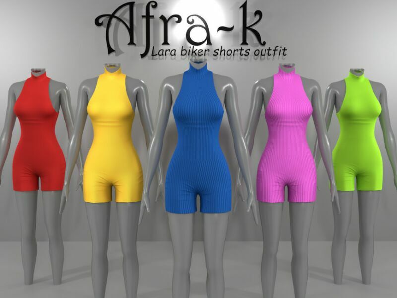 Lara Biker Shorts Outfit By Akaysims Sims 4 CC Download