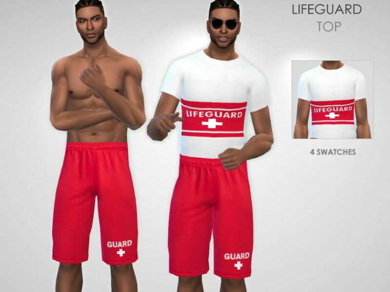 Lifeguard TOP By Puresim Sims 4 CC Download