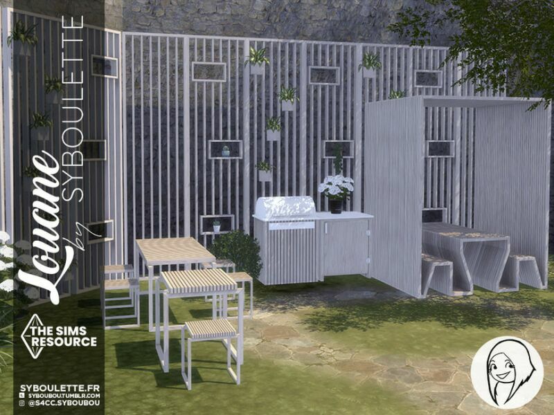 Louane Outdoor BBQ SET (Part 2) By Syboubou Sims 4 CC Download