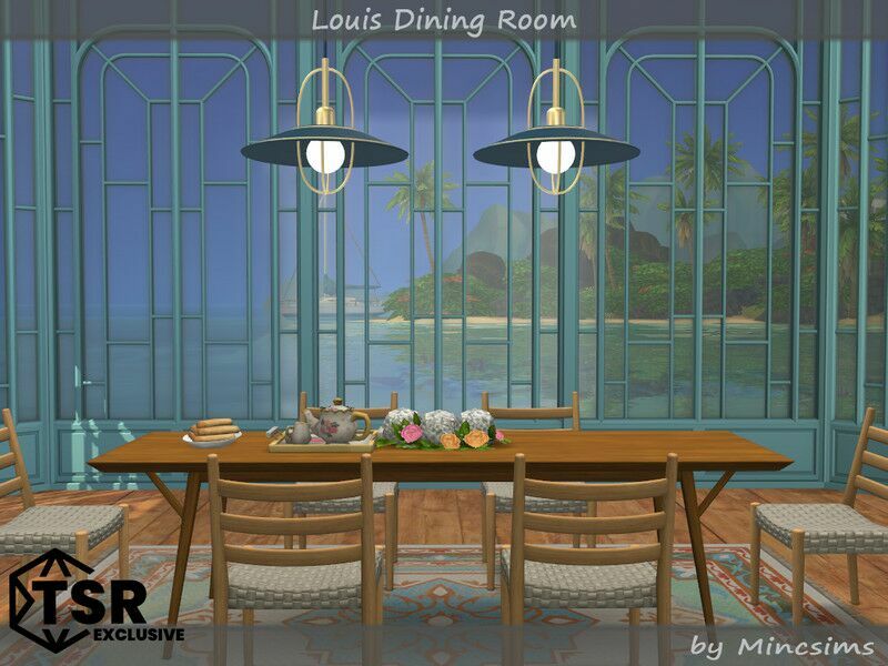 Louis Dining Room SET Sims 4 CC Download