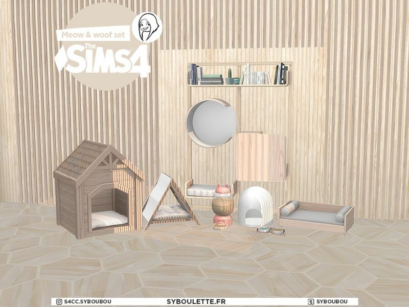 Meow And Woof SET By Syboulette Sims 4 CC Download