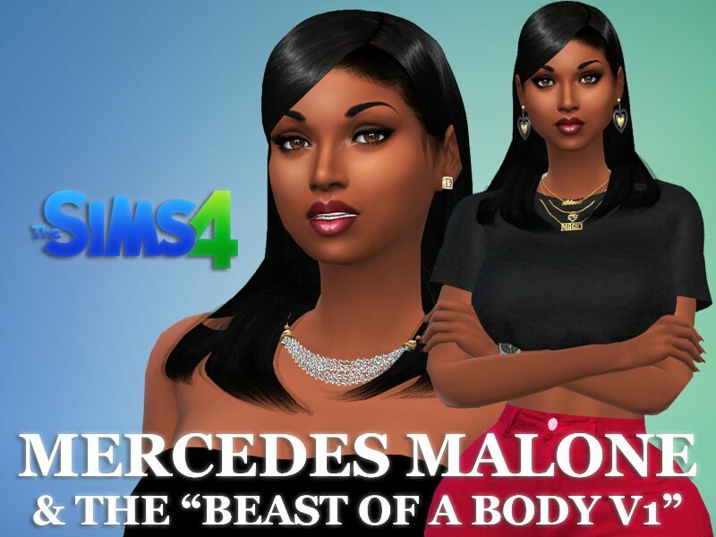 Mercedes Malone & The Beast Of A Body V1 Body Preset By VTK Sims 4 CC ...