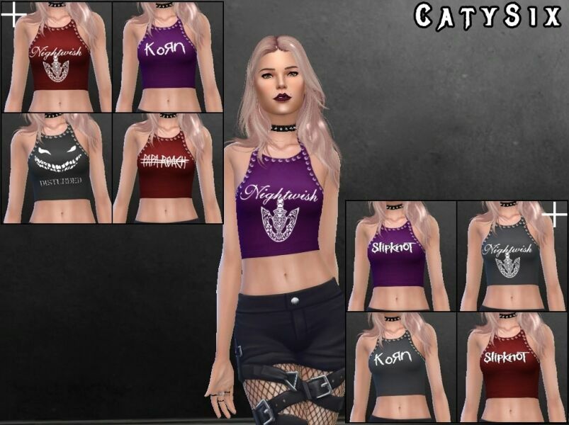 Metal Band Tops By Catysix Sims 4 CC Download