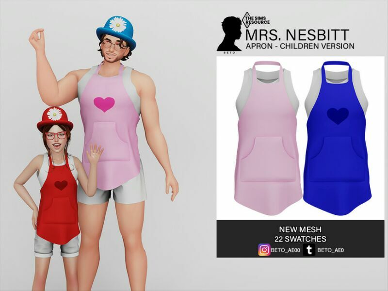 MRS. Nesbitt (Apron – Children Version) Sims 4 CC Download
