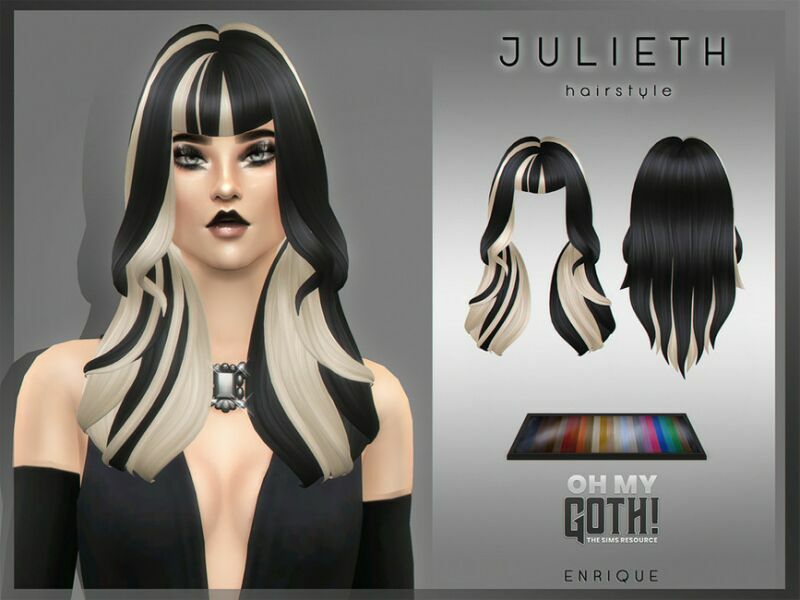 OH MY Goth – Julieth Hairstyle By Enriques4 Sims 4 CC Download
