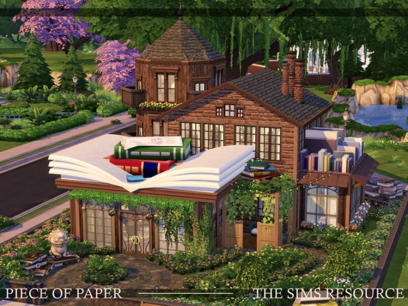 Piece Of Paper Library | Nocc By Simzmora Sims 4 CC Download