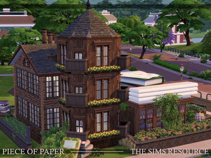 Piece Of Paper Library | Nocc By Simzmora Sims 4 CC Download