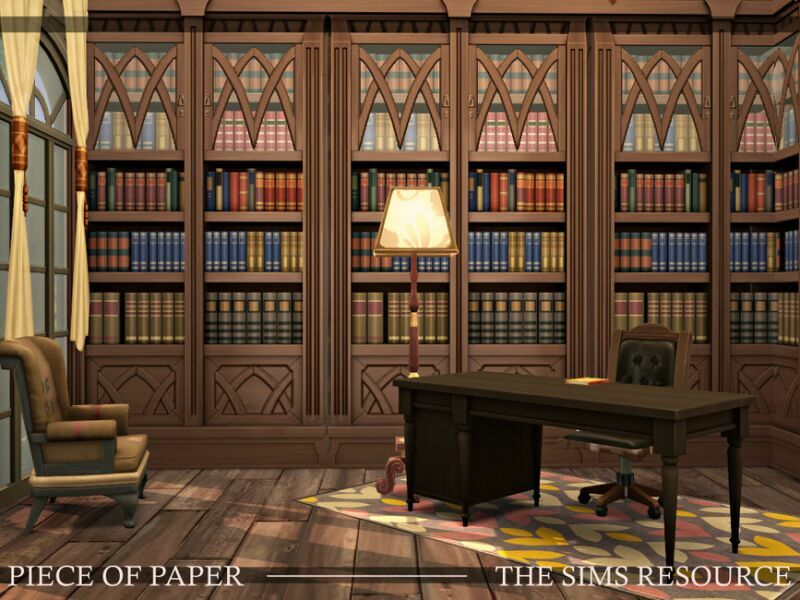 Piece Of Paper Library | Nocc By Simzmora Sims 4 CC Download