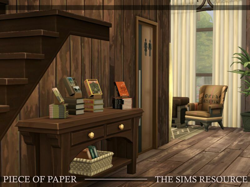 Piece Of Paper Library | Nocc By Simzmora Sims 4 CC Download