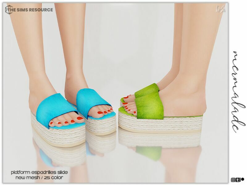 Platform Espadrilles Slide S15 By Mermaladesimtr Sims 4 CC Download