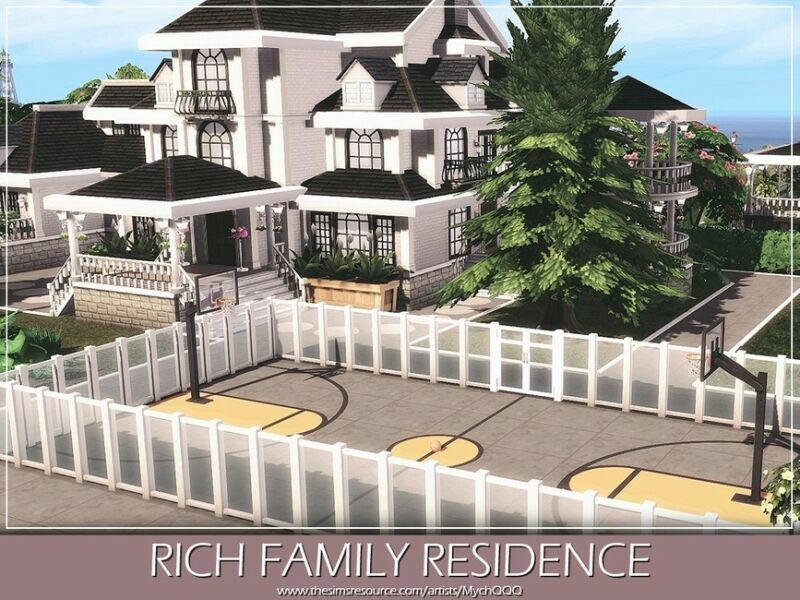 Rich Family Residence (Unfurnished) By Mychqqq Sims 4 CC Download
