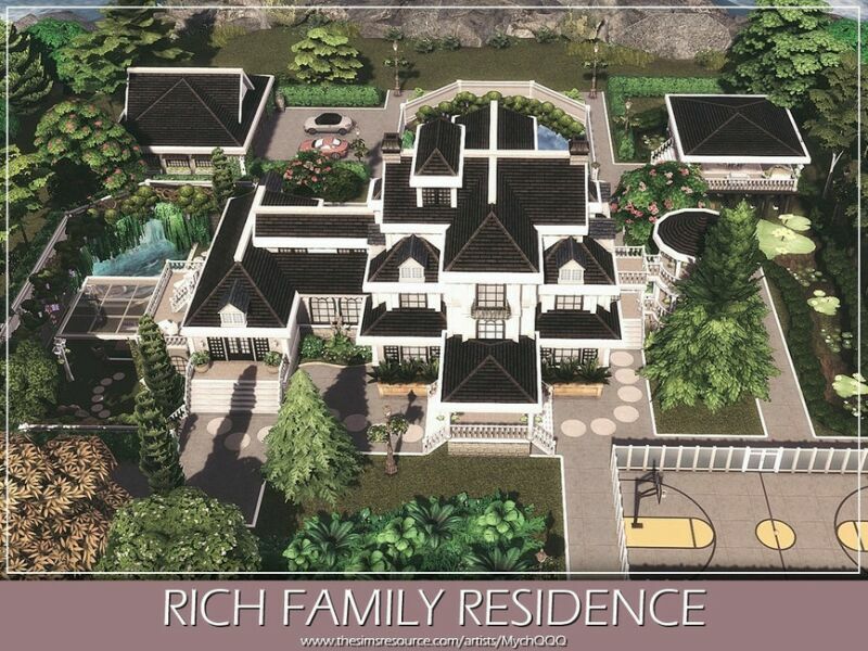 Rich Family Residence (Unfurnished) By Mychqqq Sims 4 CC Download