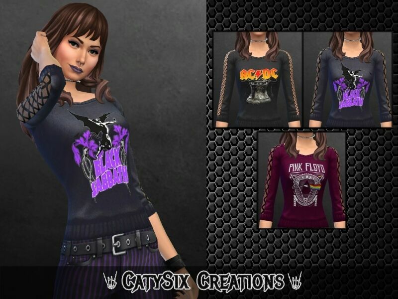 Rock And Metal Sweaters V2 By Catysix Sims 4 CC Download