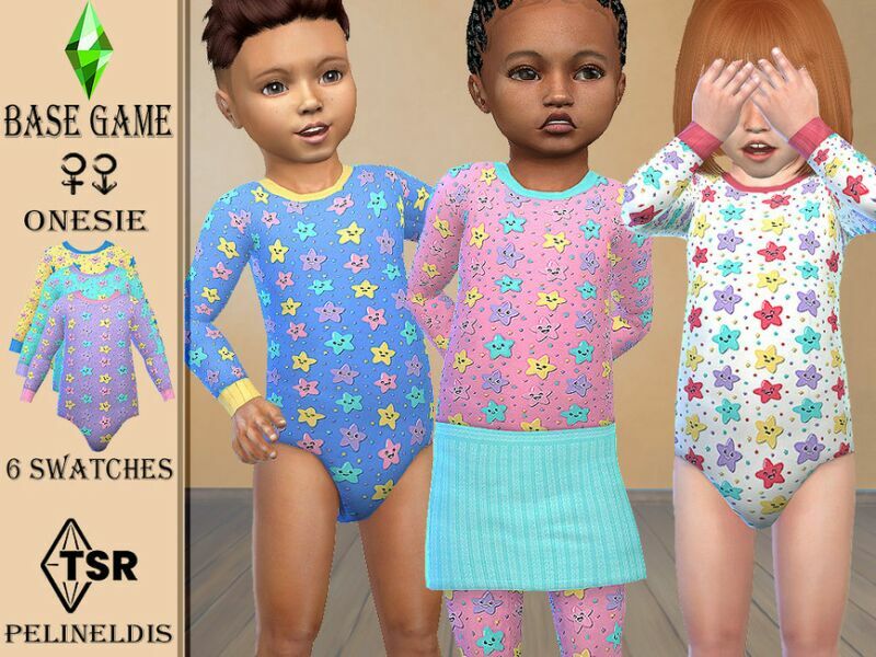 Smiling Stars Onesie By Pelineldis Sims 4 CC Download