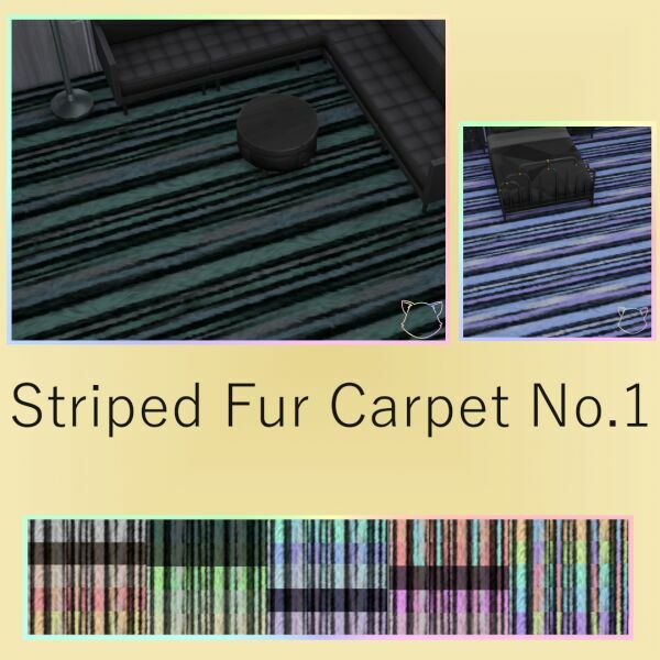 Striped FUR Carpets By Itiscats Sims 4 CC Download