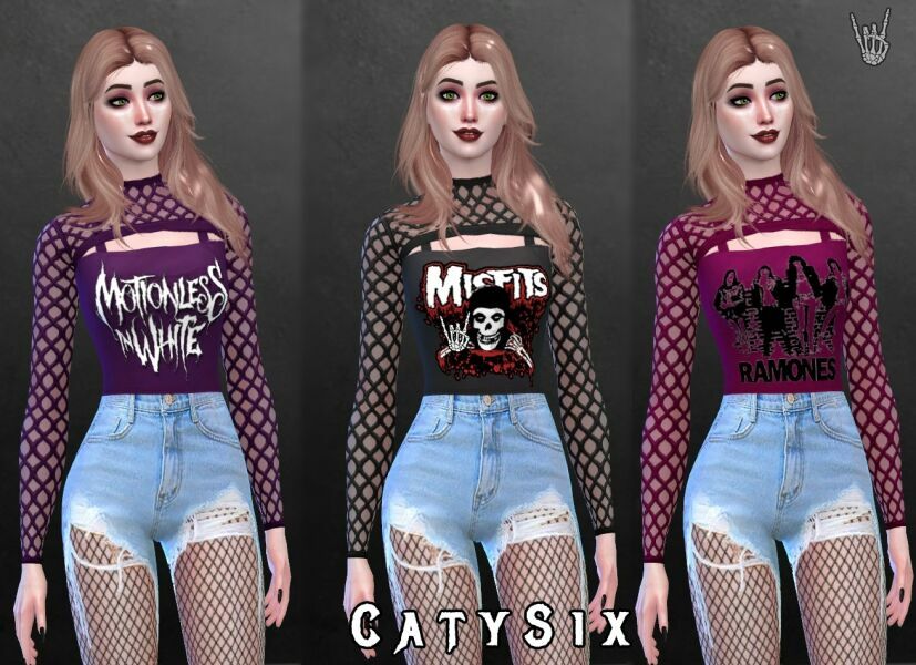 Tops / Bands V6 By Catysix Sims 4 CC Download