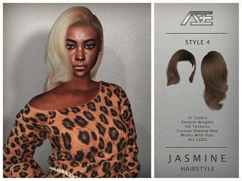 ADE – Jasmine / Style 4 (Hairstyle) Sims 4 CC Download