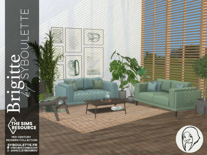 Brigitte Living Room SET By Syboubou Sims 4 CC Download