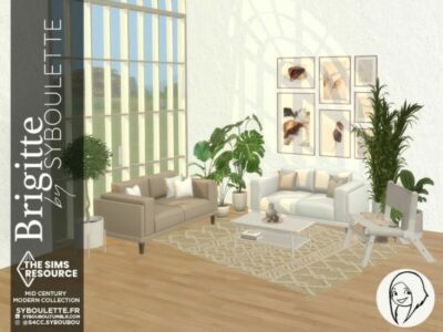 Brigitte Living Room SET By Syboubou Sims 4 CC Download