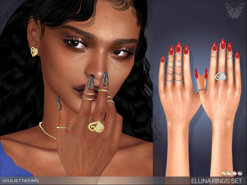 Ellina Rings SET By Feyona Sims 4 CC Download