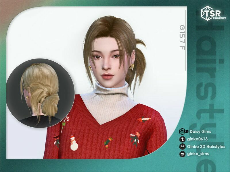 LOW BUN Hairstyle – G157 By Daisy-Sims Sims 4 CC Download