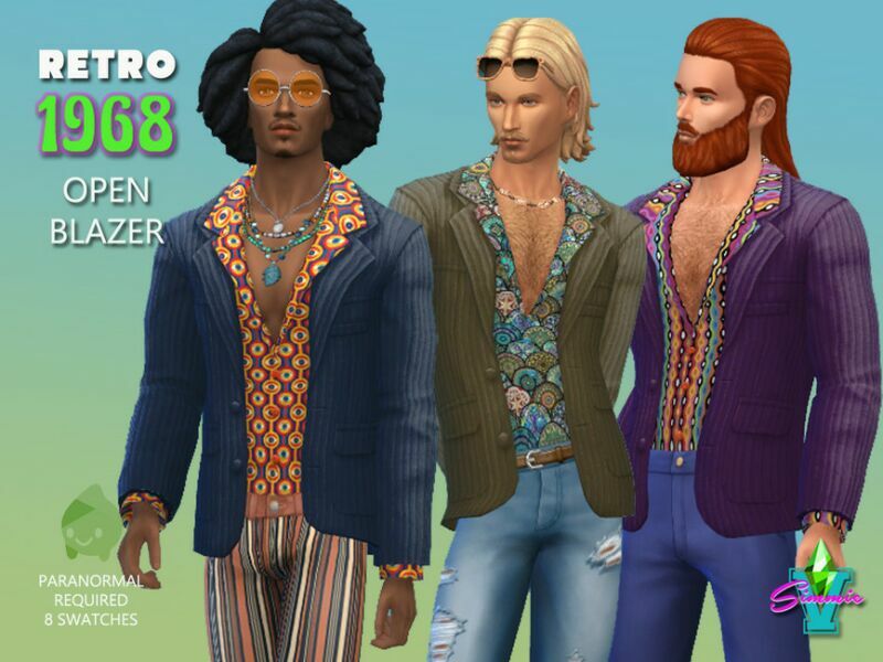 Simmiev Retro68 Open Blazer By Simmiev Sims 4 CC Download