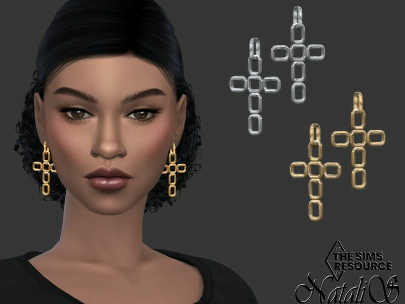 Statement Cross Earrings By Natalis Sims 4 CC Download