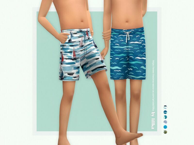 Swim Shorts Boys 02 By Lillka Sims 4 CC Download
