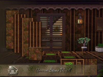 Uneven Stone Wall By Emerald Sims 4 CC Download