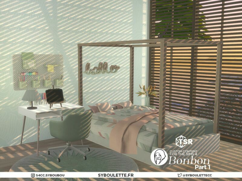 Bonbon Bedroom SET – Part 1 By Syboubou Sims 4 CC Download