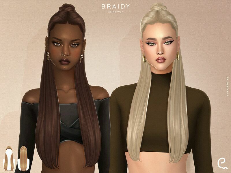Braidy Hairstyle Sims 4 CC Download