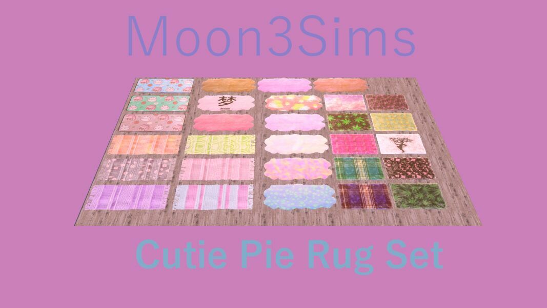 Cutie PIE RUG SET Sims 4 CC Download