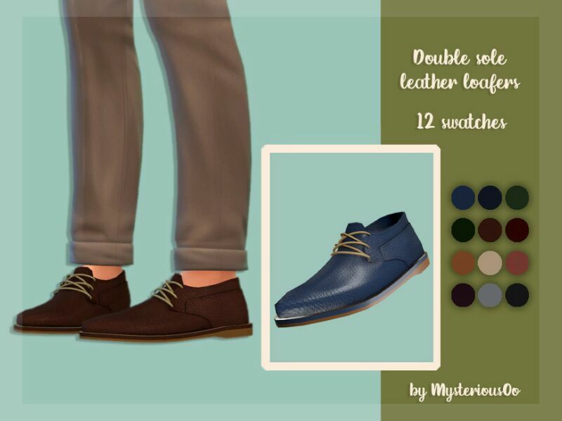 Double Sole Leather Loafers By Mysteriousoo Sims 4 CC Download