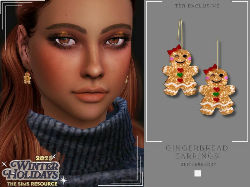 Gingerbread Earrings Sims 4 CC Download